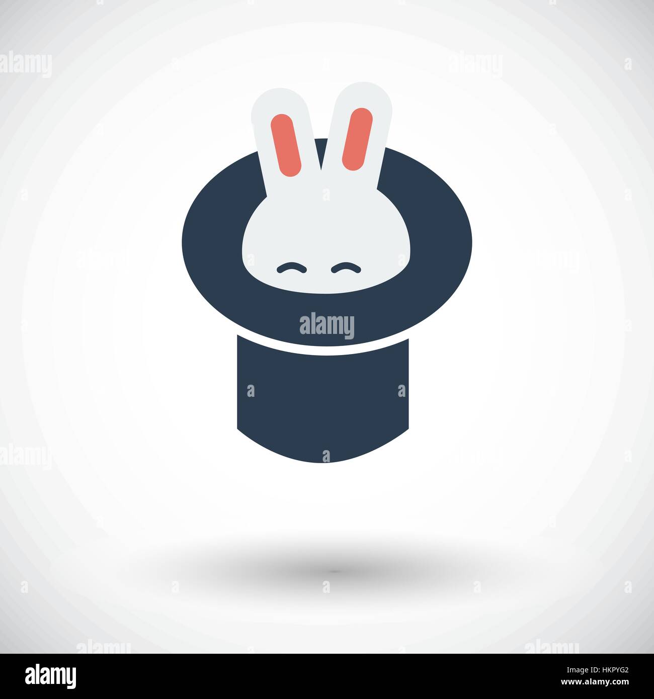 Rabbit in magician hat. Single flat icon on white background. Vector ...