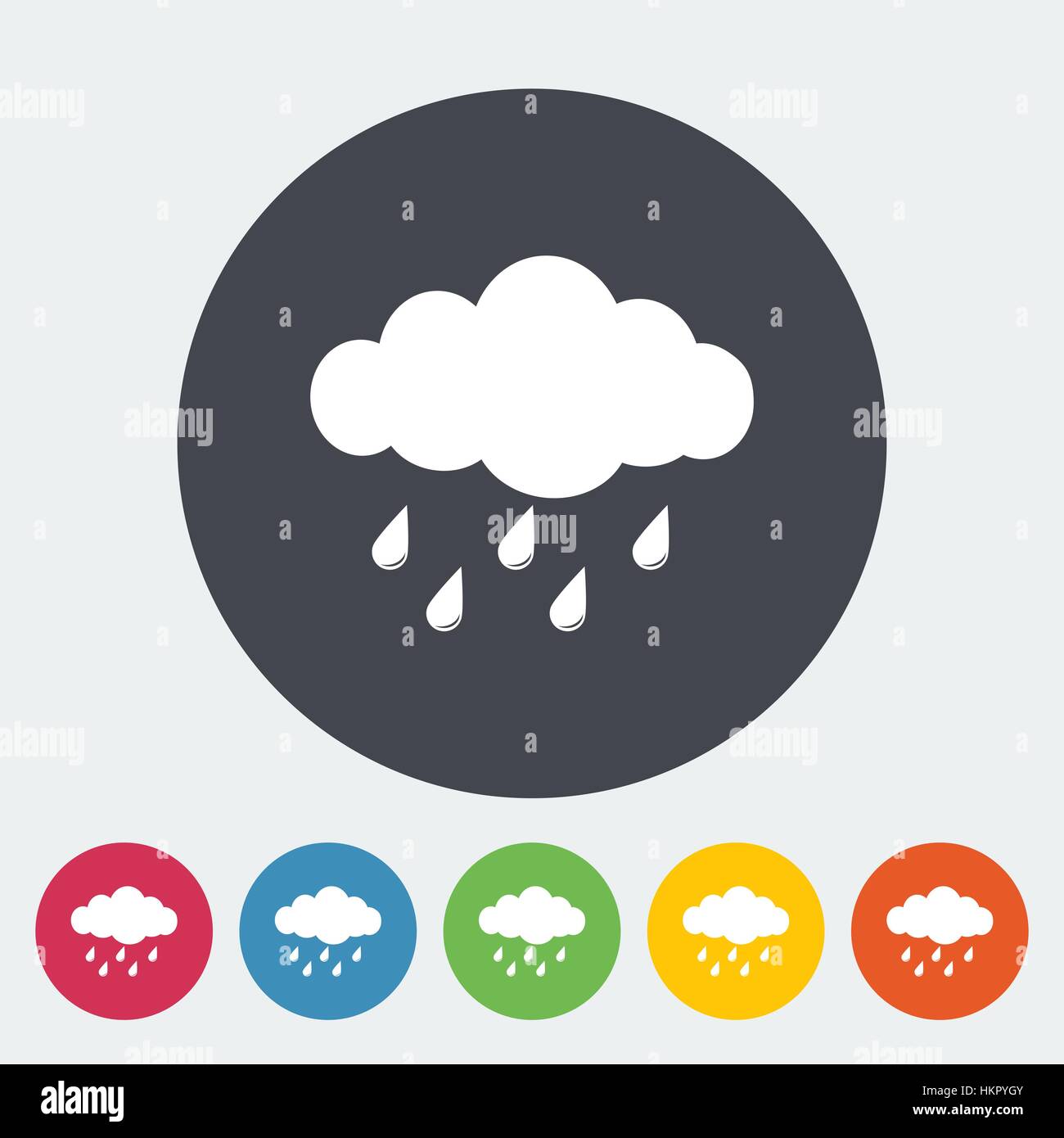 Rain. Single flat icon on the circle. Vector illustration Stock Vector ...
