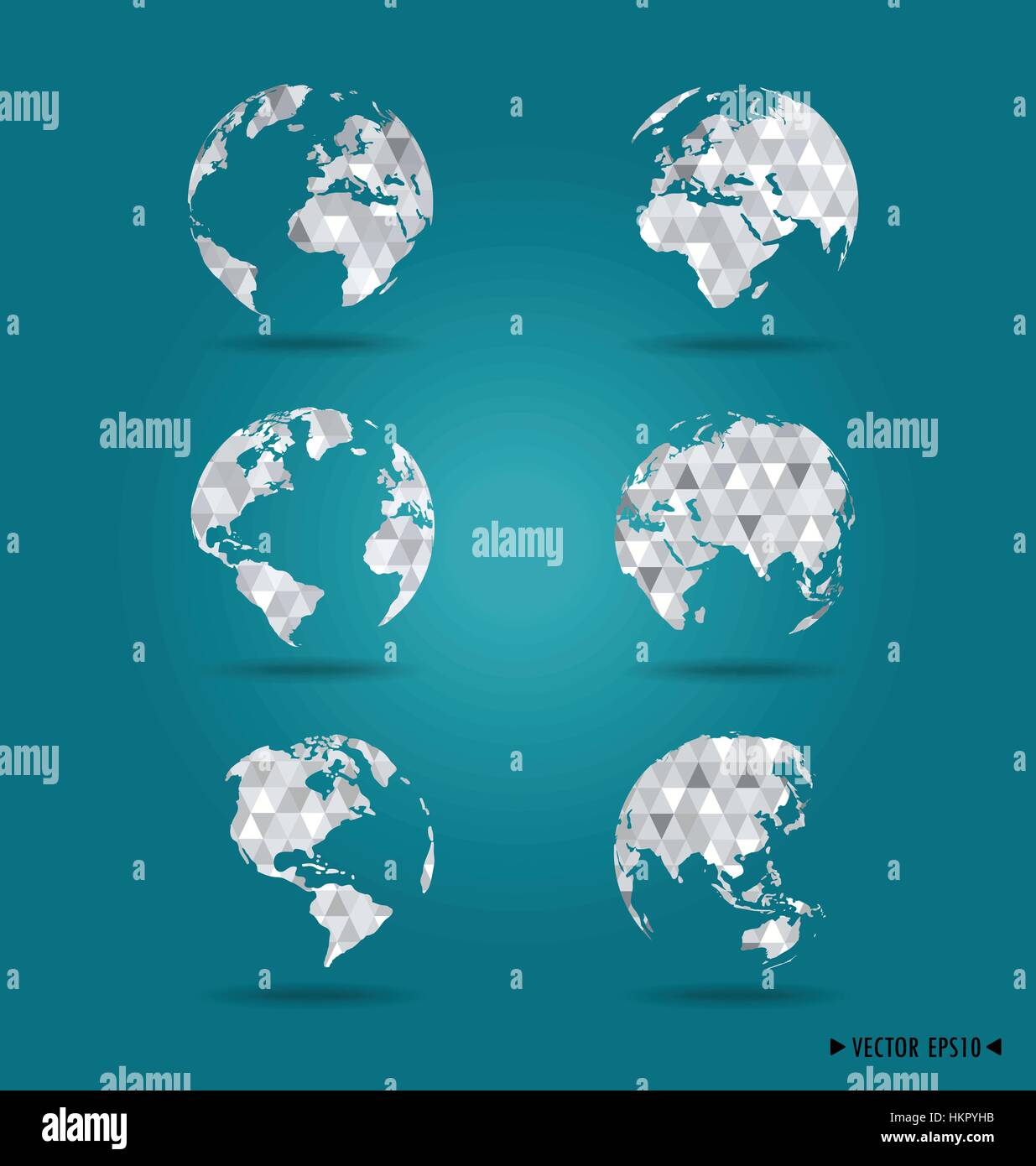 Set of modern globes. Vector Illustration Stock Vector Image & Art - Alamy