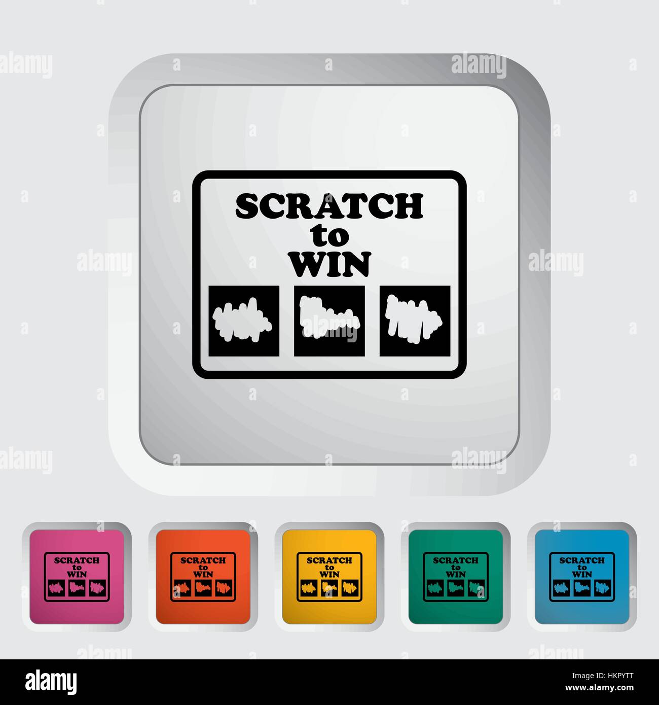 Scratch card. Single flat icon on the button. Vector illustration Stock ...