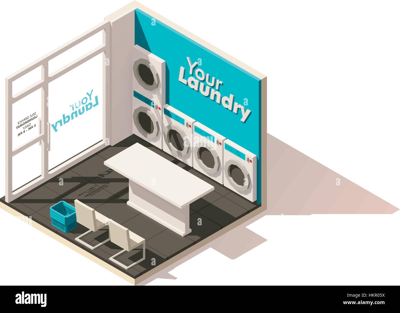 Vector isometric low poly laundromat icon Stock Vector Image & Art - Alamy