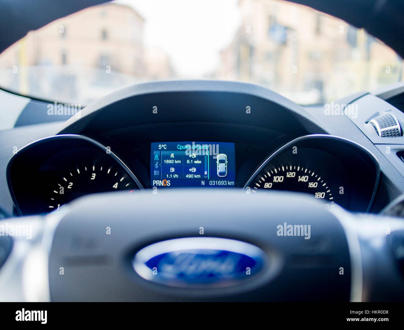 Driving the ford kuga titanium and its dashboard Stock Photo - Alamy