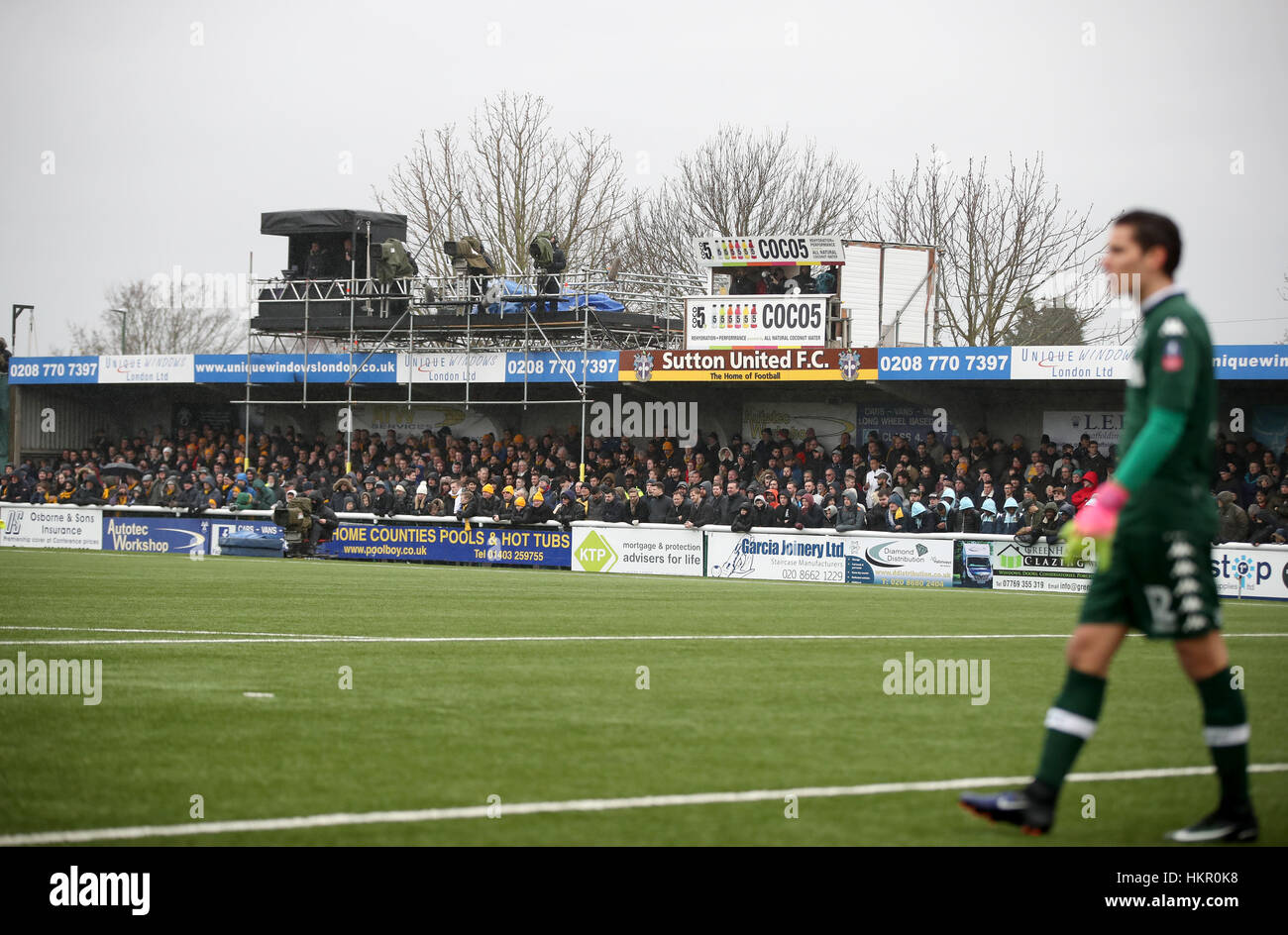 Football in the stands gantry hi-res stock photography and images - Alamy