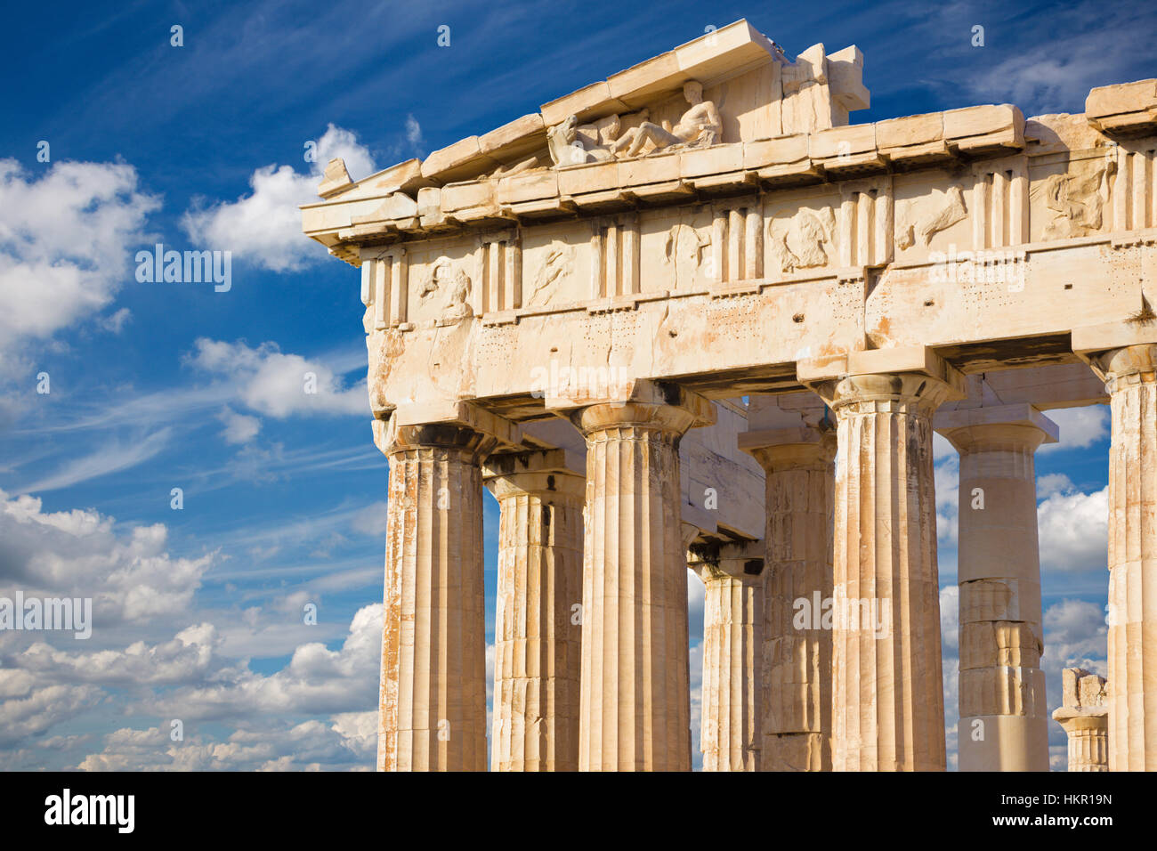 Athens - The Pathenon temple on The Acropolis and beautiful cloudscape ...