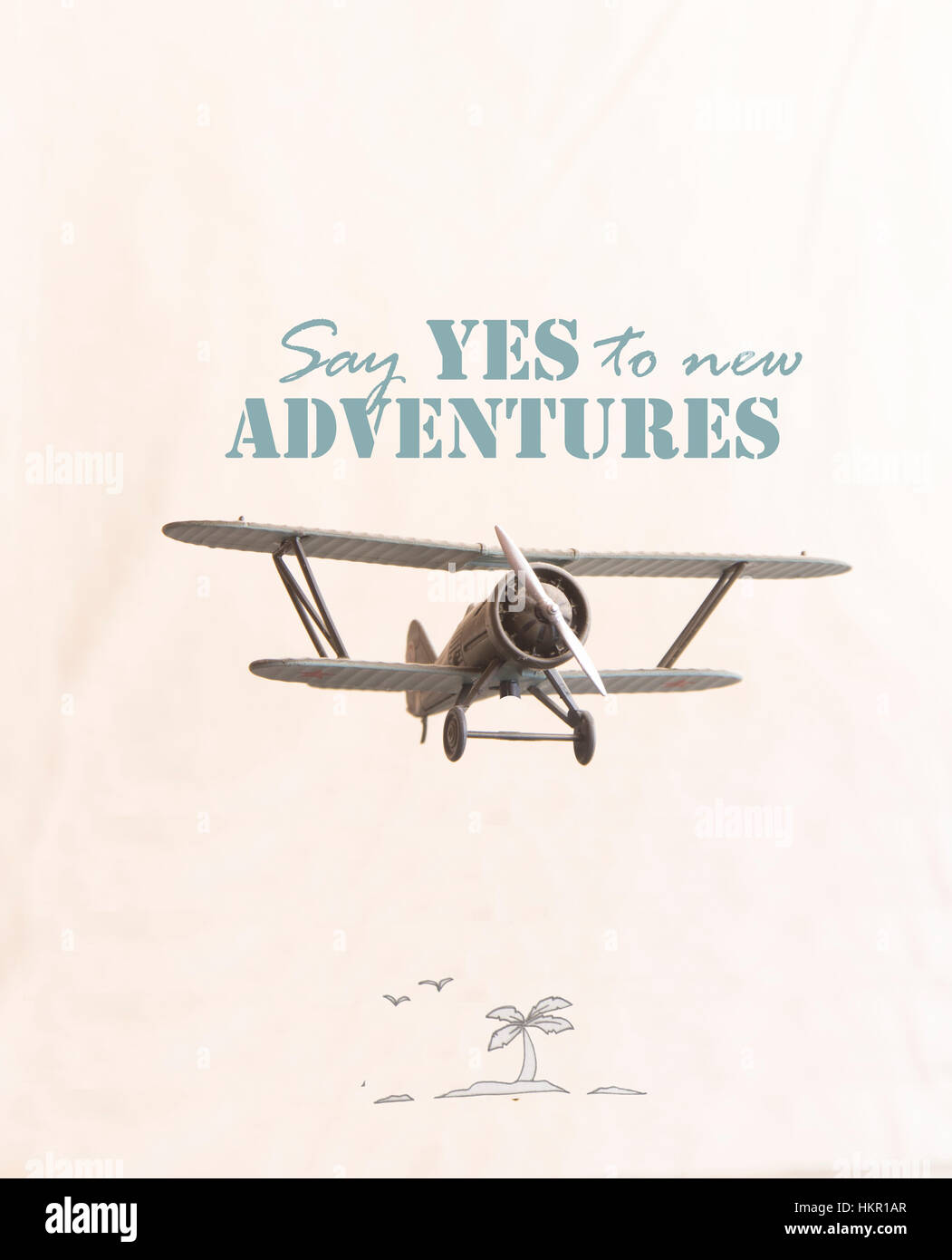 Say yes to new adventures inscription and plane, journey ior travel dea ...
