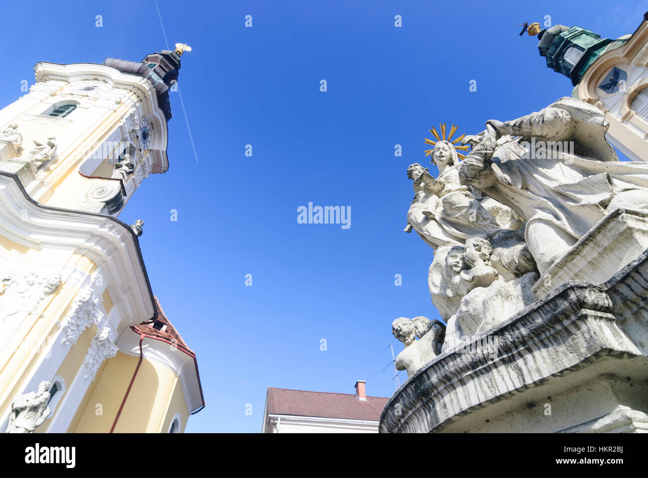 Ehrenhausen an der Weinstraße: Parish church and column of the Virgin ...