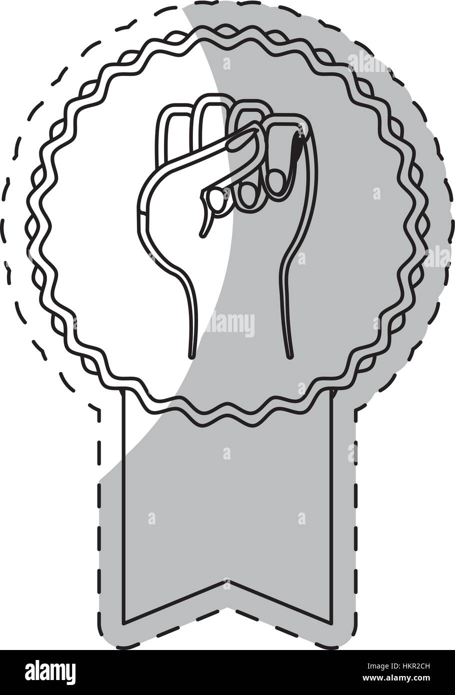 Contour fight for rights women symbol, vector illustration Stock Vector ...