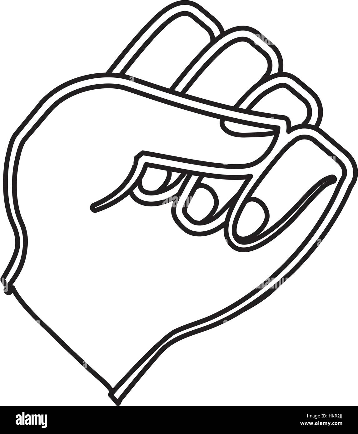 figure hand weilding female defense, vector illustration design Stock ...