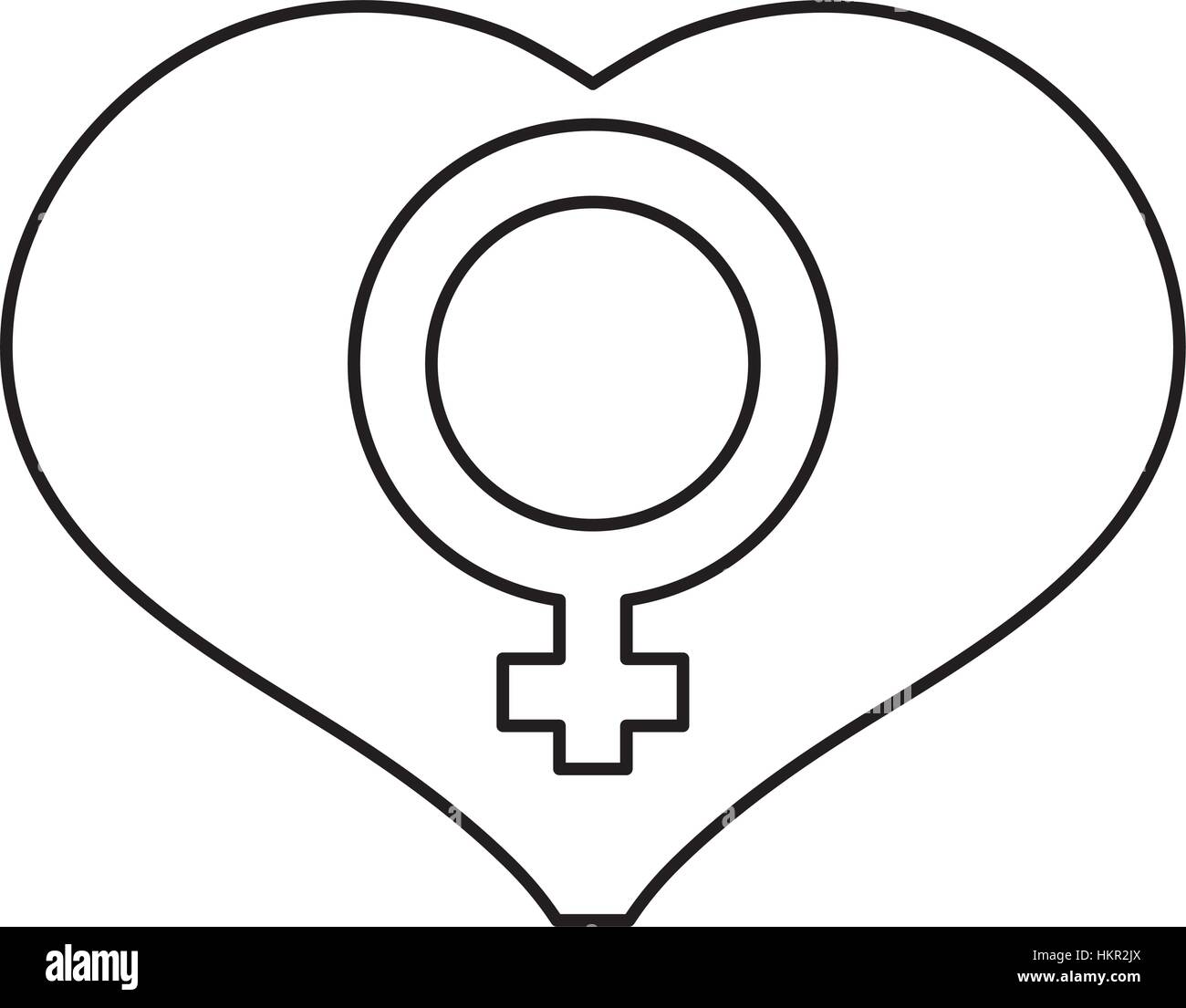 Figure heart with female symbol icon, vector illustration Stock Vector ...