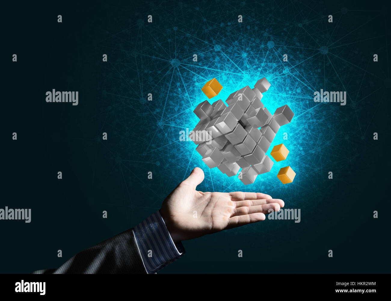 Idea of new technologies and integration presented by cube figure Stock ...