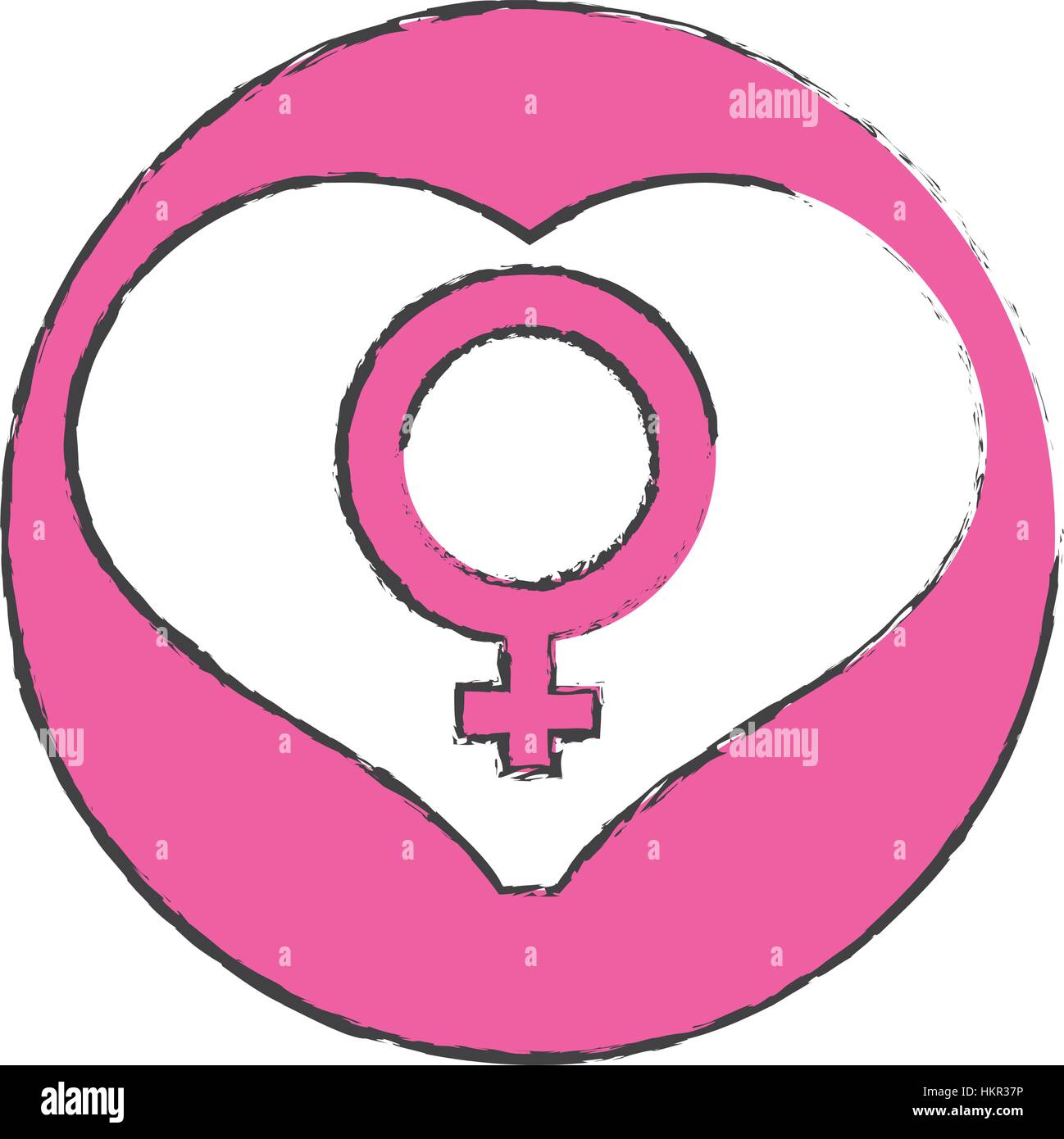 emblem heart with female symbol icon, vector illustration Stock Vector ...