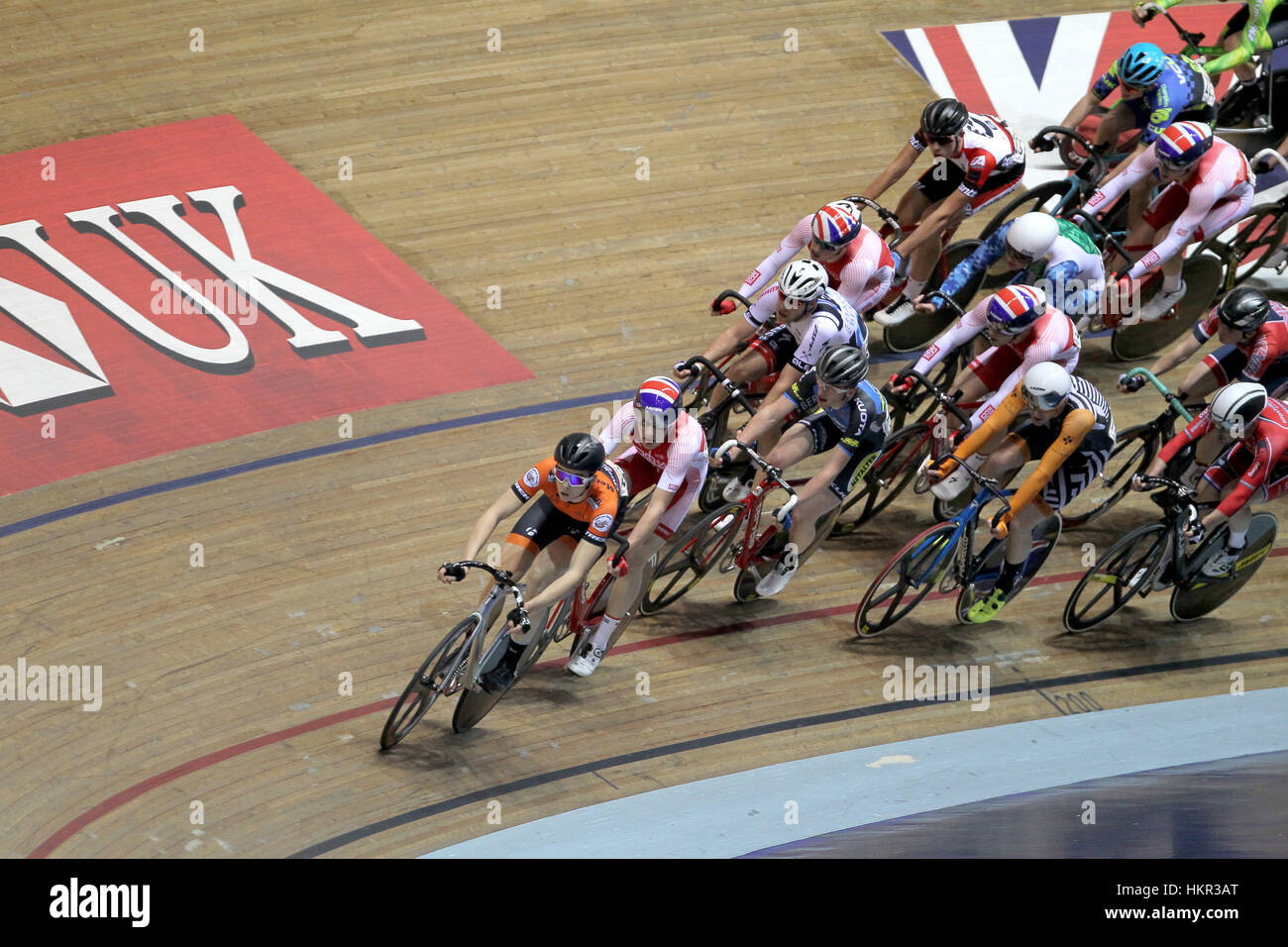 Frank Longstaff of Team corley Cycles(front) leads the scratch race as ...
