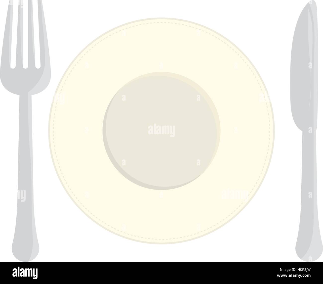 Gray fork, knife and plate icon image, vector illustration Stock Vector ...