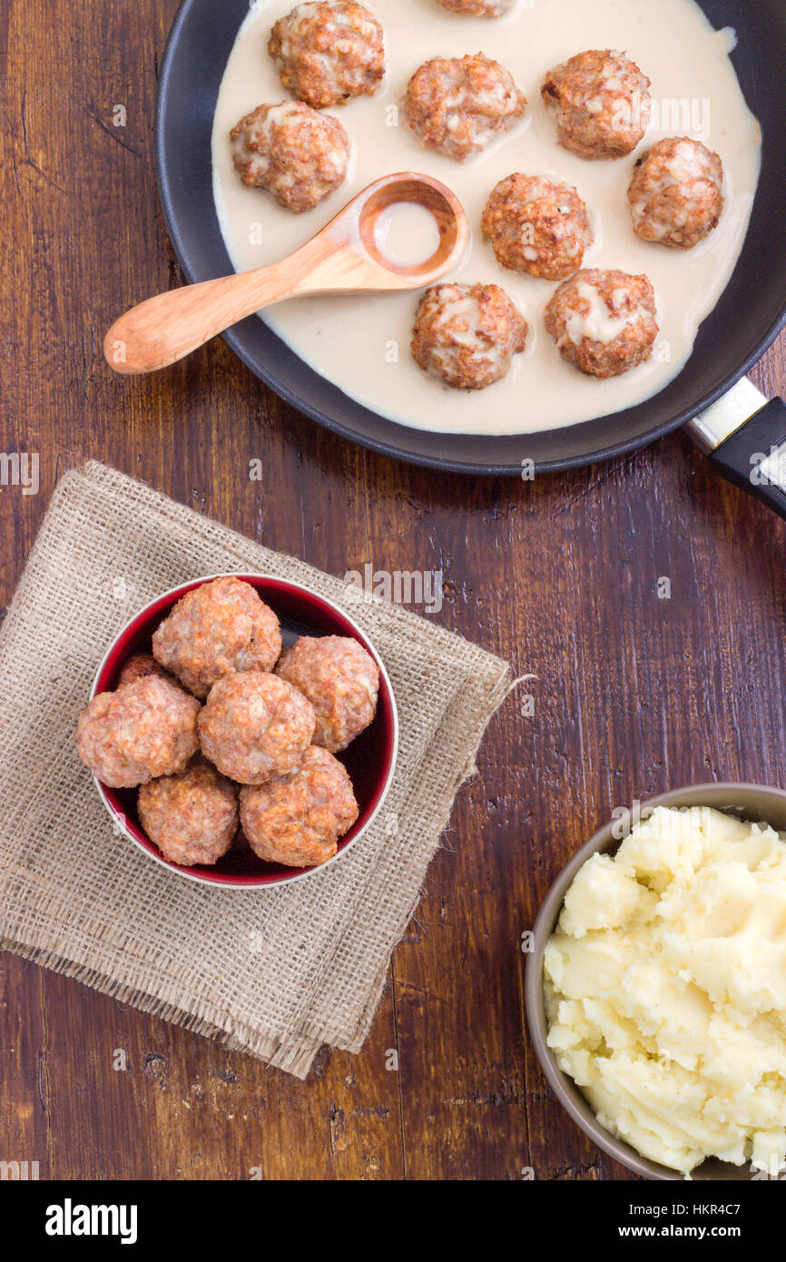 Swedish meatballs mash hi-res stock photography and images - Alamy