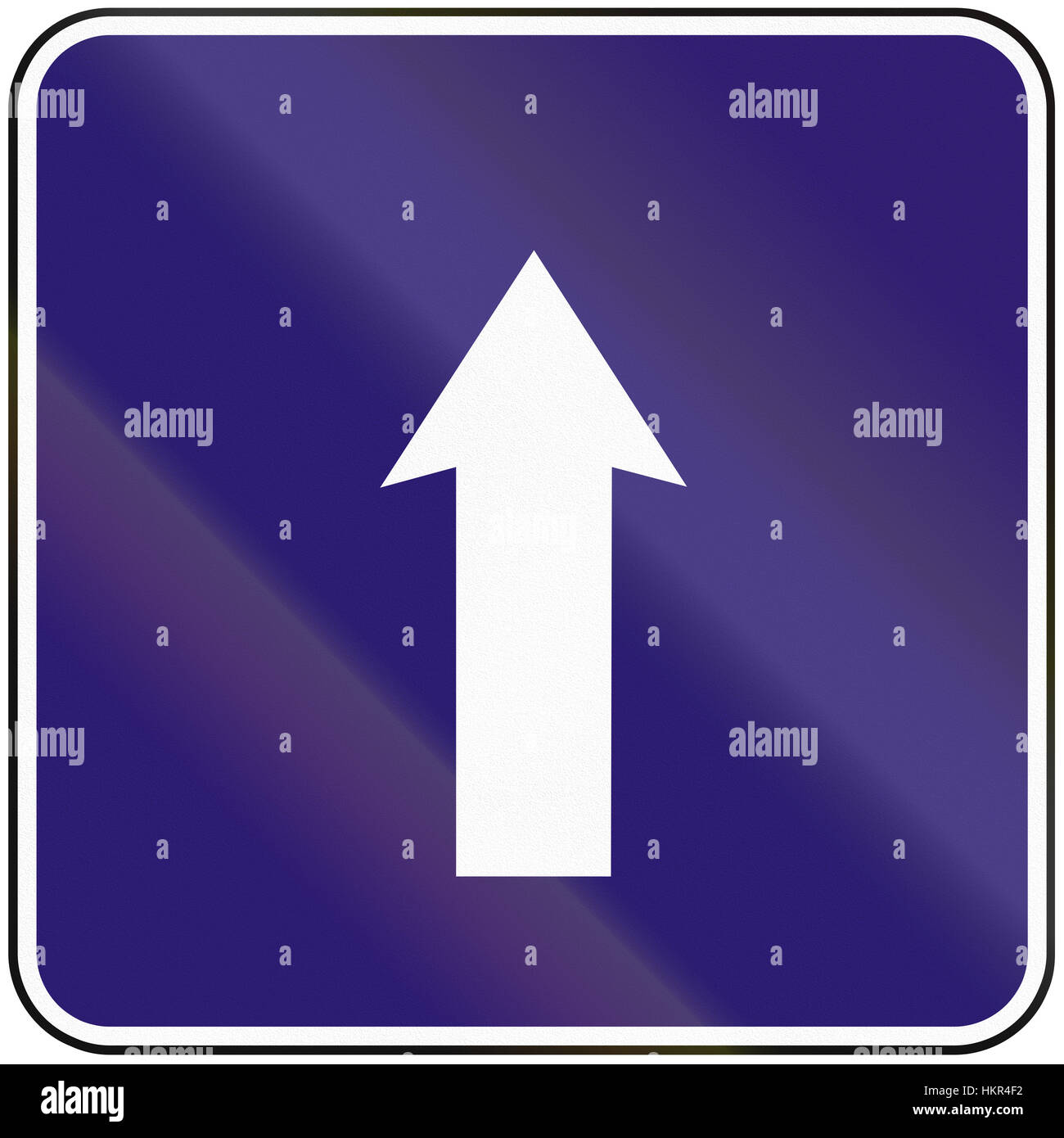 Road sign used in Slovakia - One-way Stock Photo - Alamy