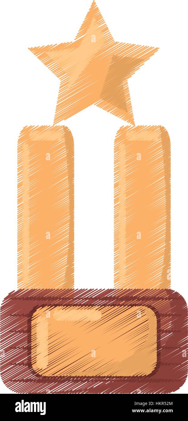 drawing golden award trophy movie industry vector illustration eps 10 ...