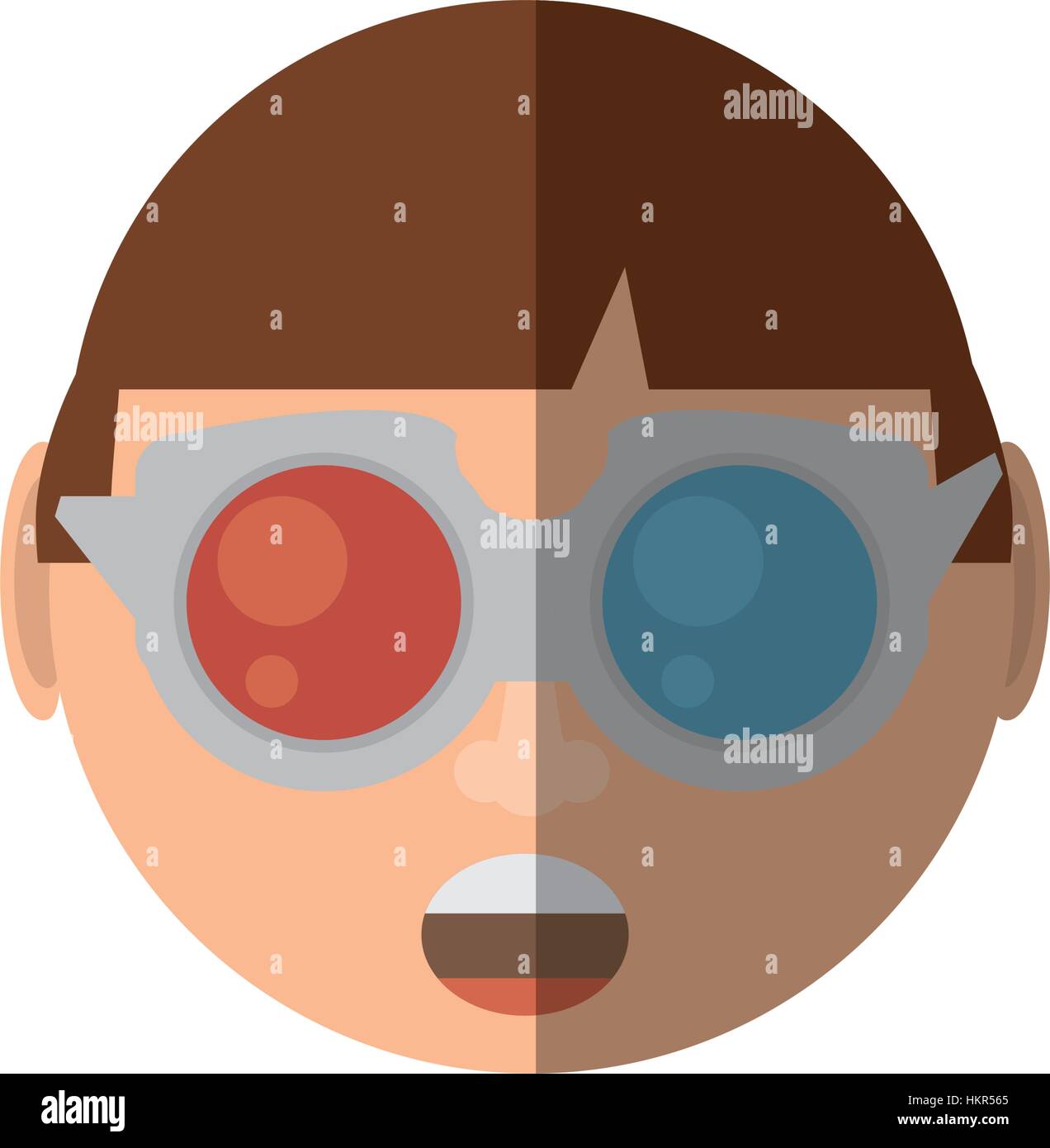 cartoon character 3d glasses movie vector illustration eps 10 Stock ...