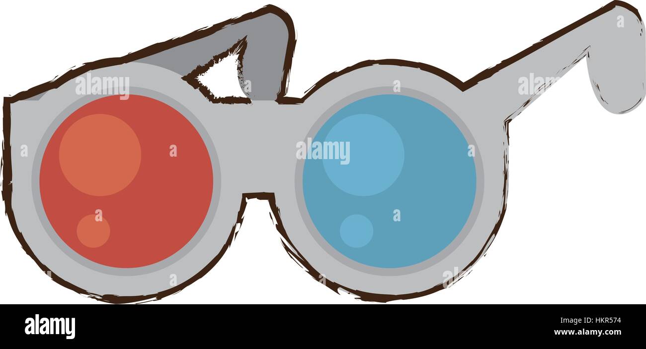 cartoon glasses 3d cinema accessory vector illustration eps 10 Stock ...