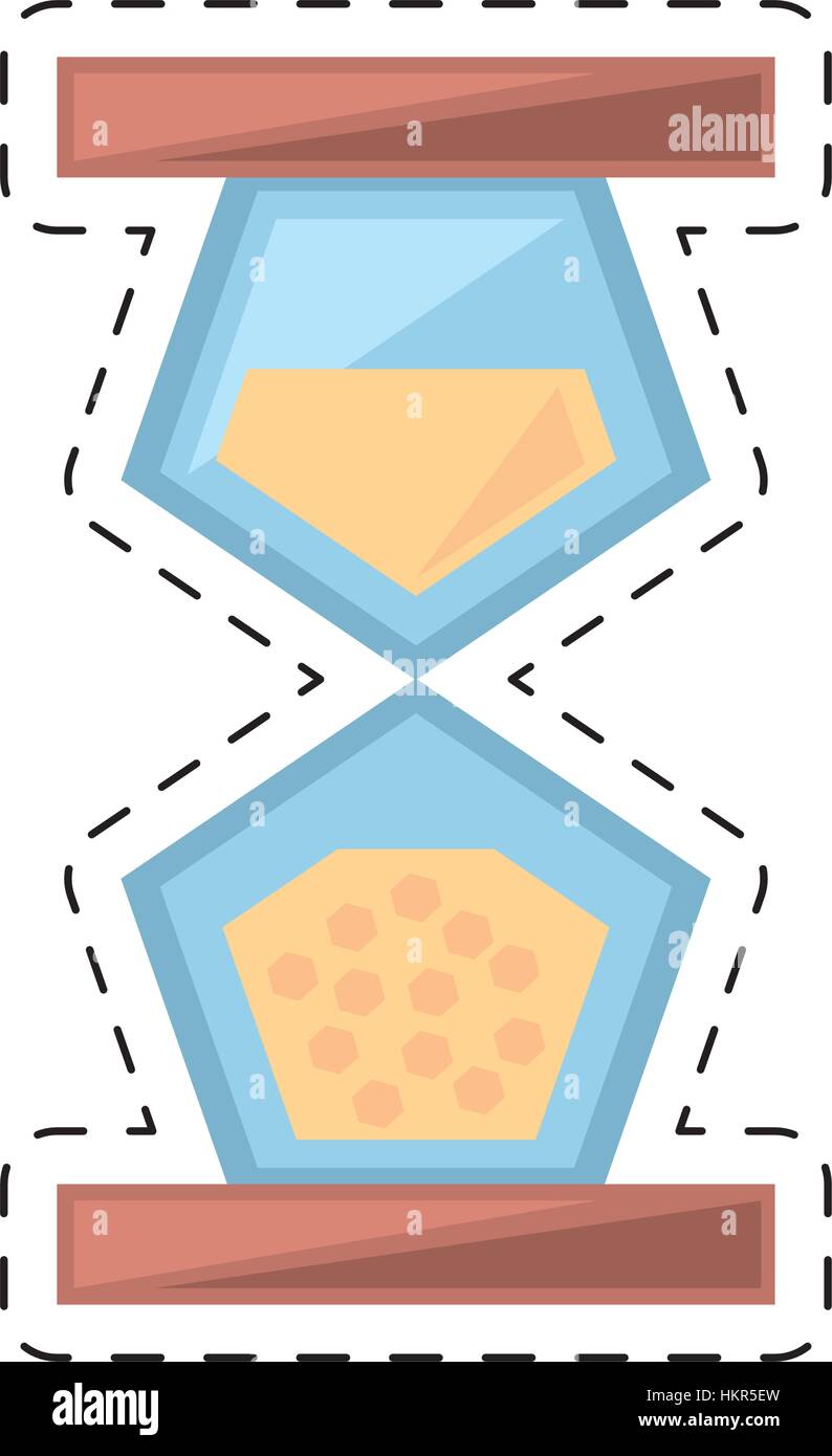 sand clock time glass wooden geometric cut line vector illustration eps ...