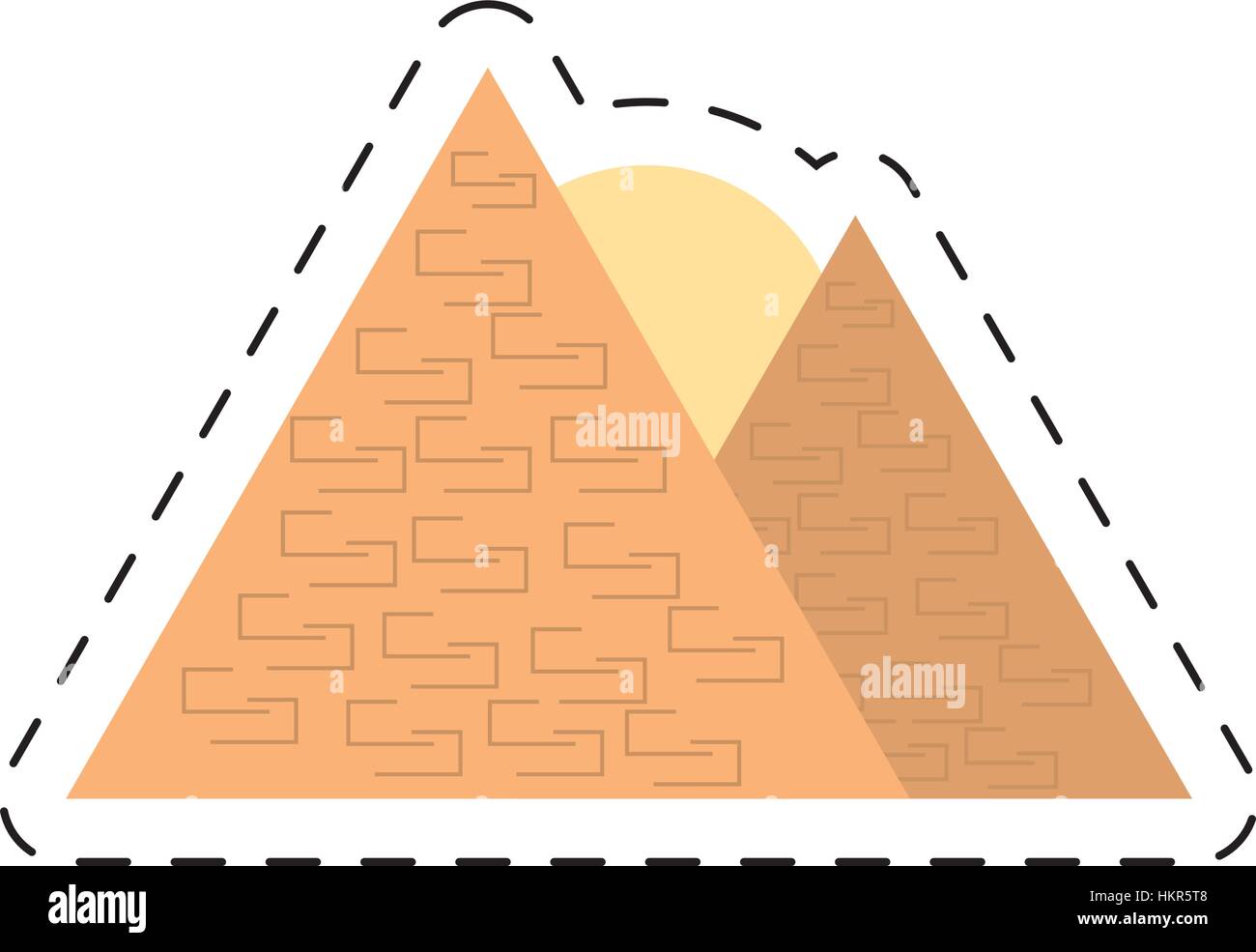 travel egyptian pyramids desert giza cut line Stock Vector Image & Art ...