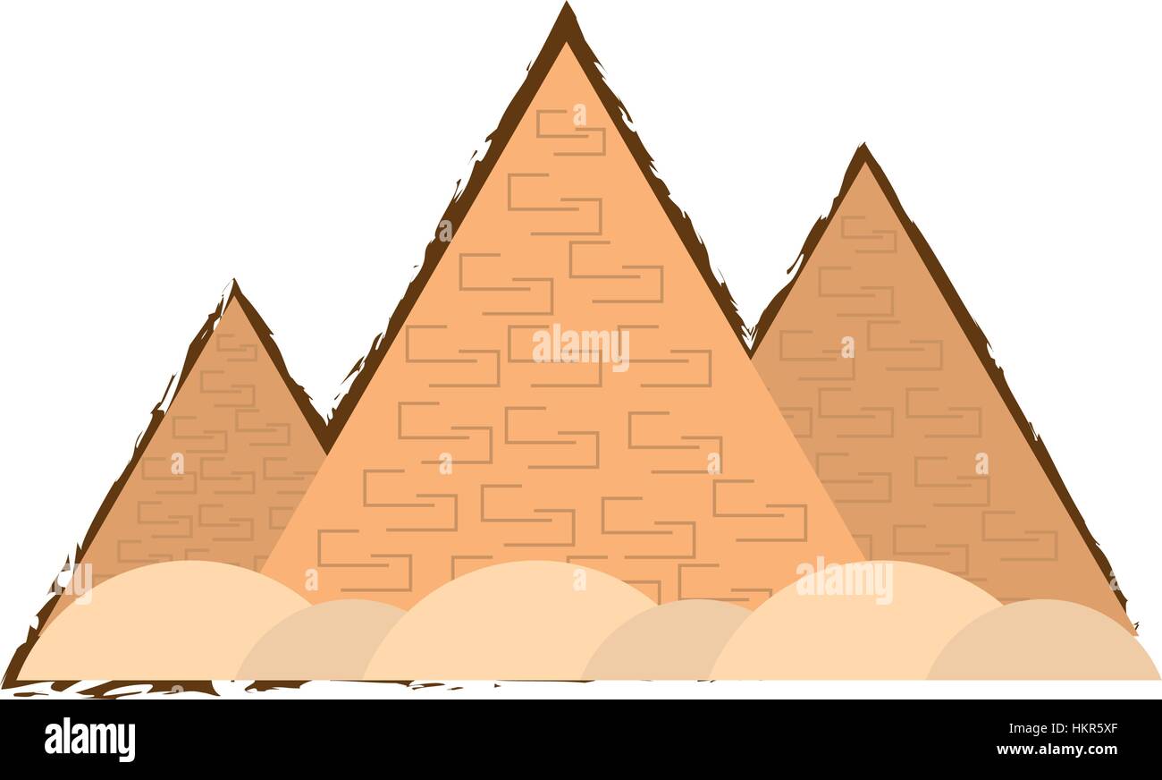 travel egyptian pyramids desert color sketch Stock Vector Image & Art ...
