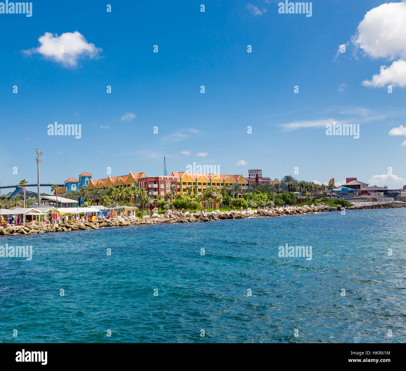 Colorful waterfront architecture on the island of Curacao Stock Photo ...