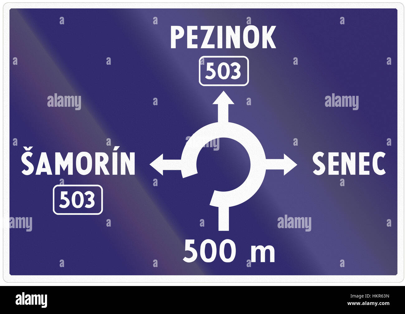 Road sign used in Slovakia - Advance information about intersection ...