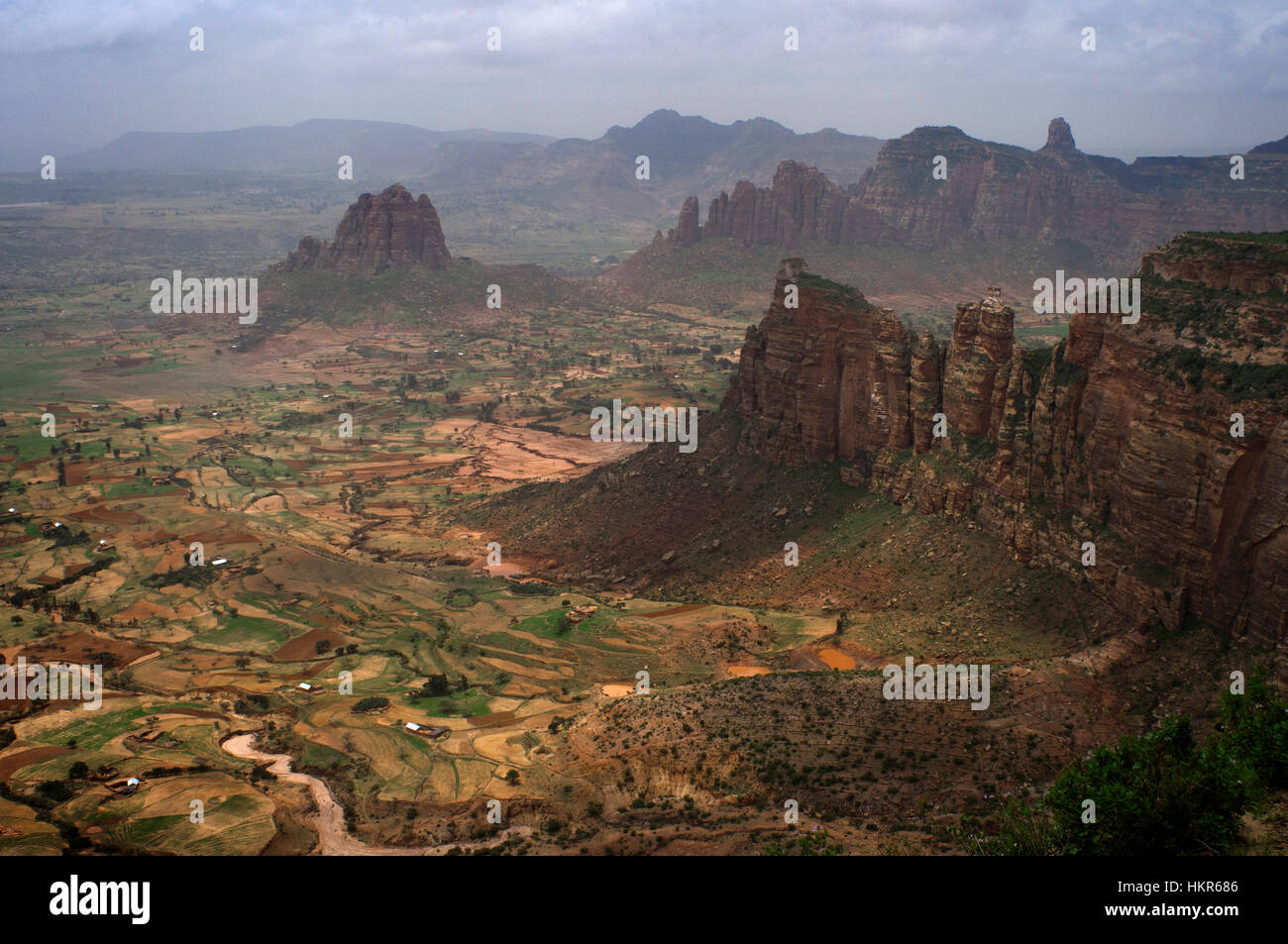 Gheralta mountains, near Hawzen, Eastern Tigray, Ethiopia. View from ...