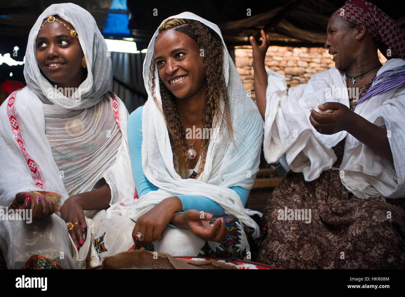Hawzen town, Eastern Tigray, Ethiopia. Some of the woman guests ...