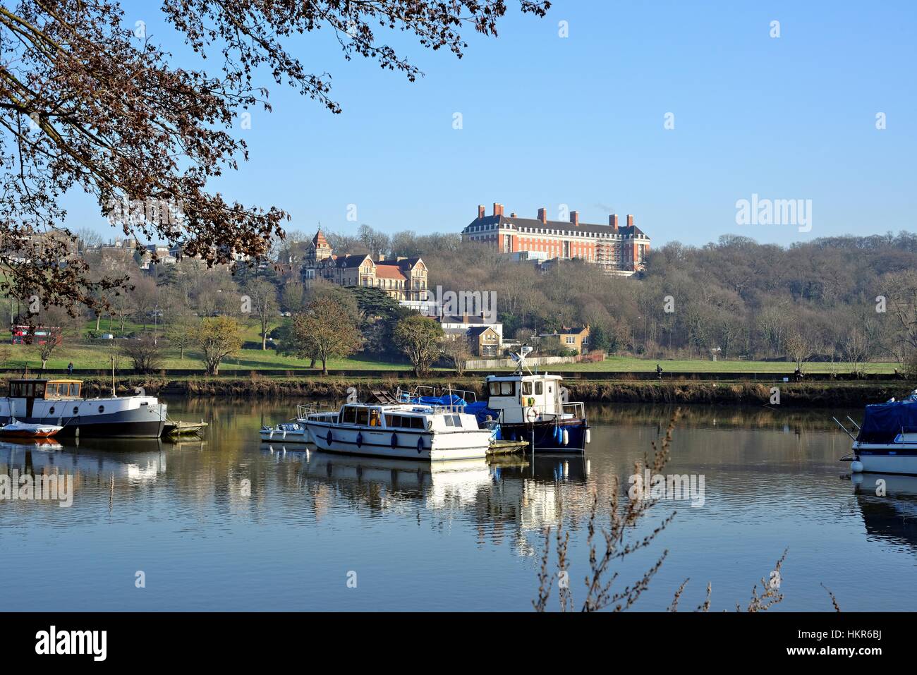 Riverside at Richmond on Thames with Star and Garter building on ...