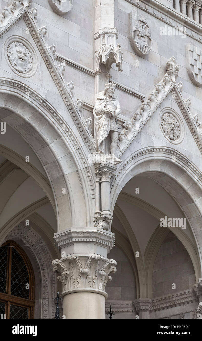 Detail of the entrance gate of Parliament. Budapest. Hungary Stock ...