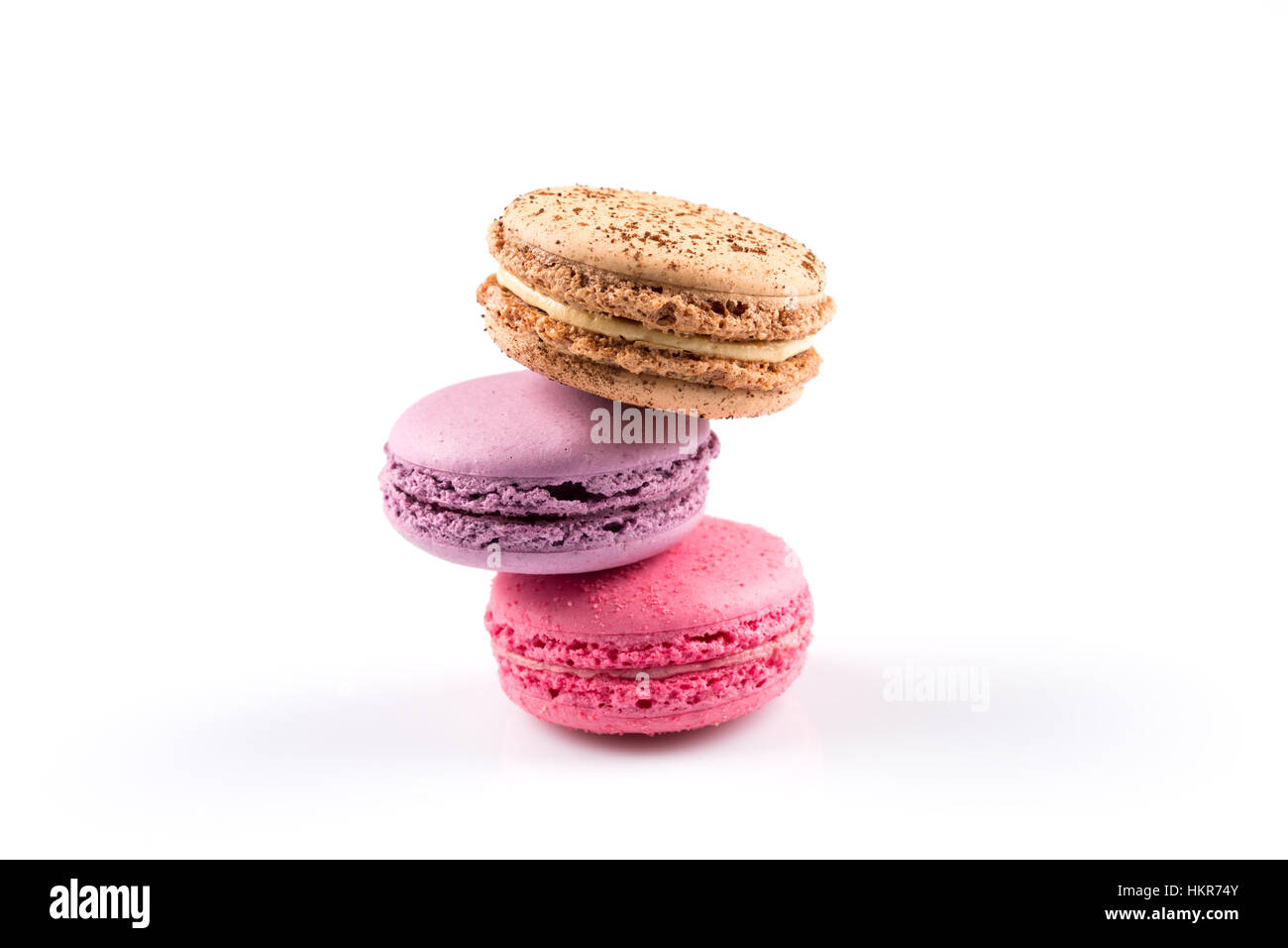Tasty colorful macaroon isolated on white background Stock Photo - Alamy