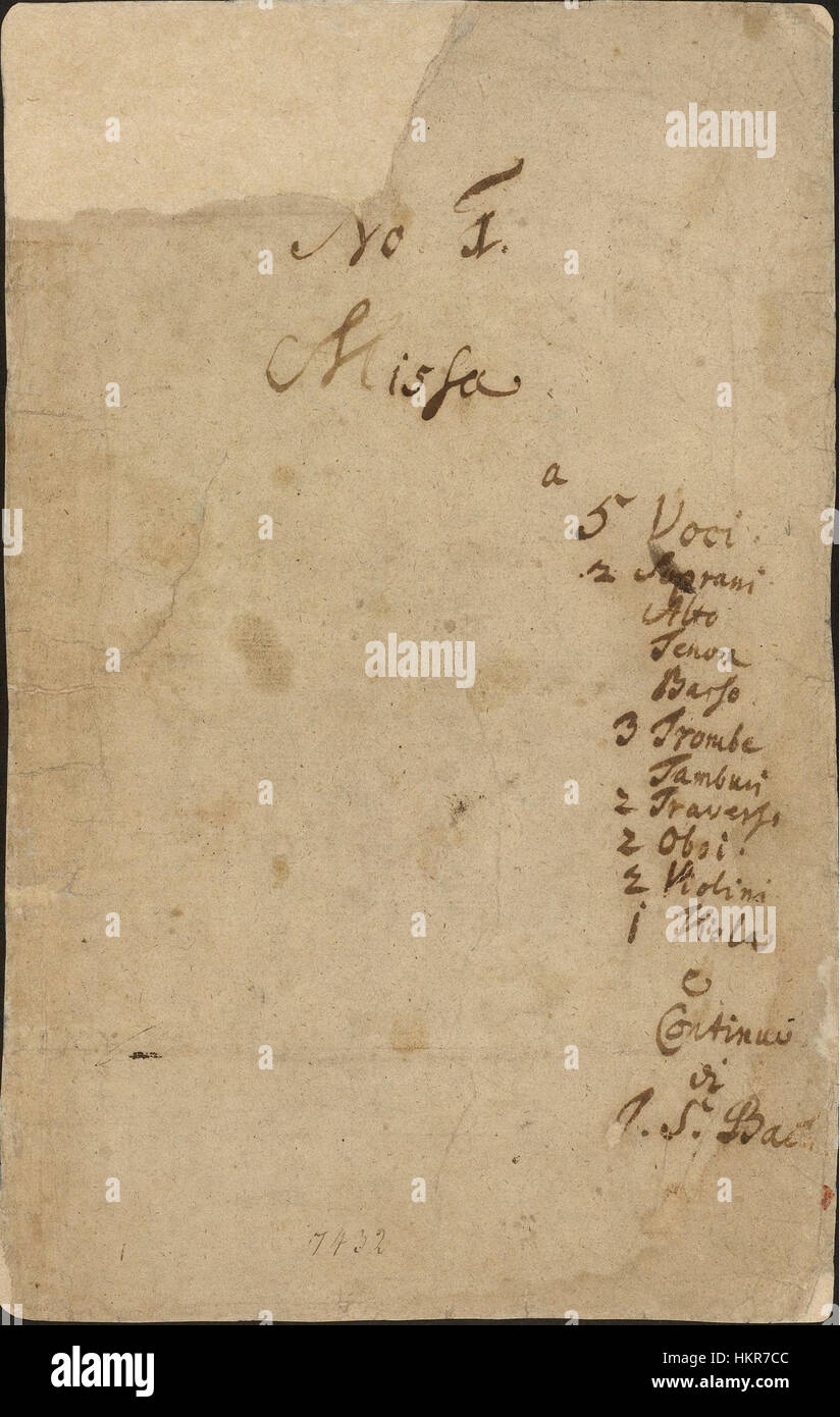 This artwork features the title page of Johann Sebastian Bach's Missa, BWV 232, a significant ...