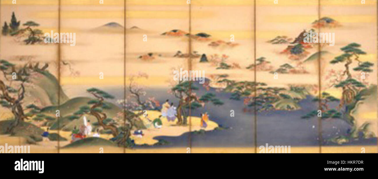 This Japanese byobu (folding screen) from the Hirosaki City Museum ...