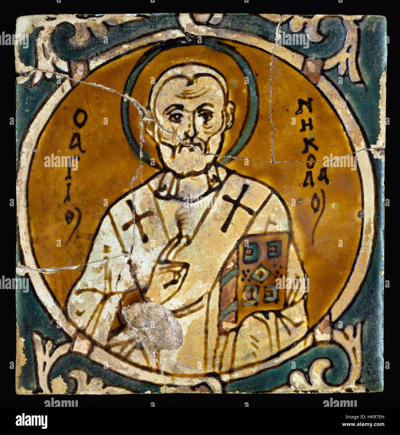 This Byzantine painting portrays Saint Nicholas, one of the most ...