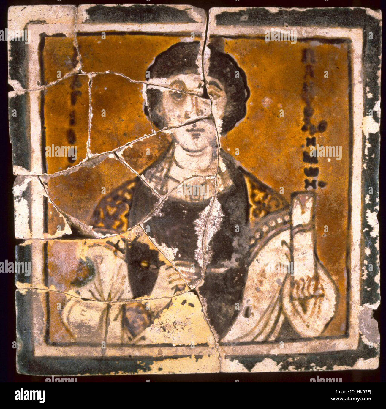 This Byzantine painting, 'Saint Panteleimon,' depicts the revered saint ...