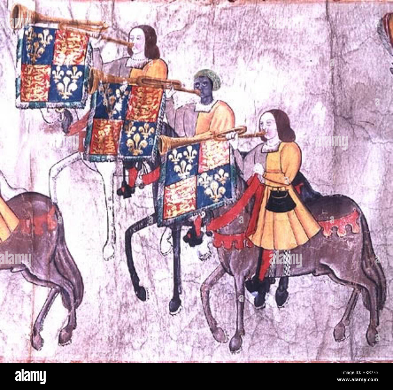 This historical painting depicts a black trumpeter at *Henry VIII's ...