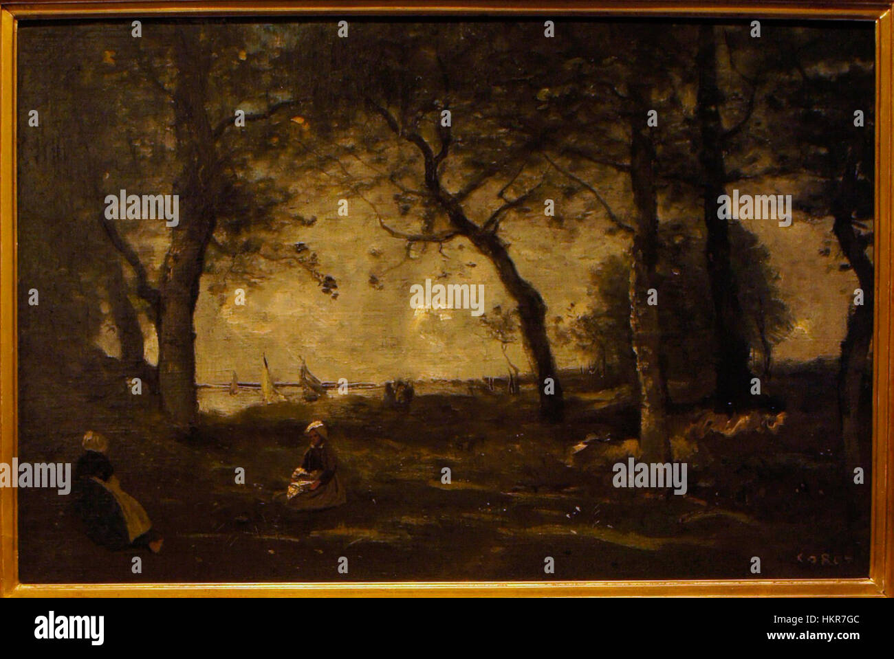 This painting by C. Corot depicts the serene landscape of Honfleur ...