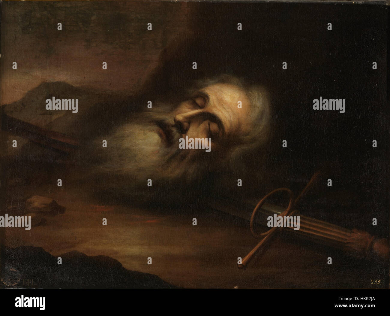 A 17th-century painting titled 'Cabeza de San Pablo', a copy of an ...
