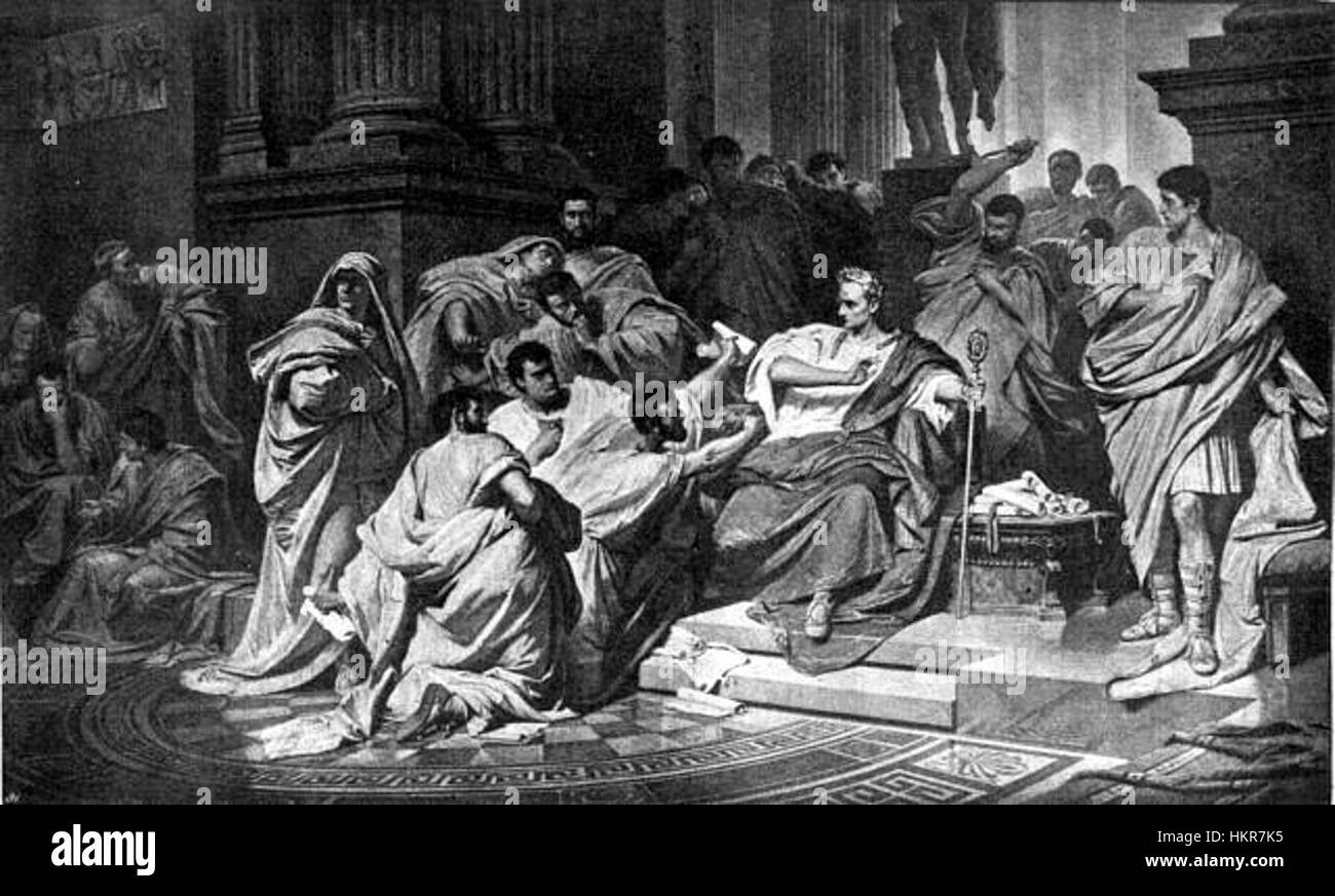 This image titled 'Caesars-tod' showcases a dramatic historical scene ...