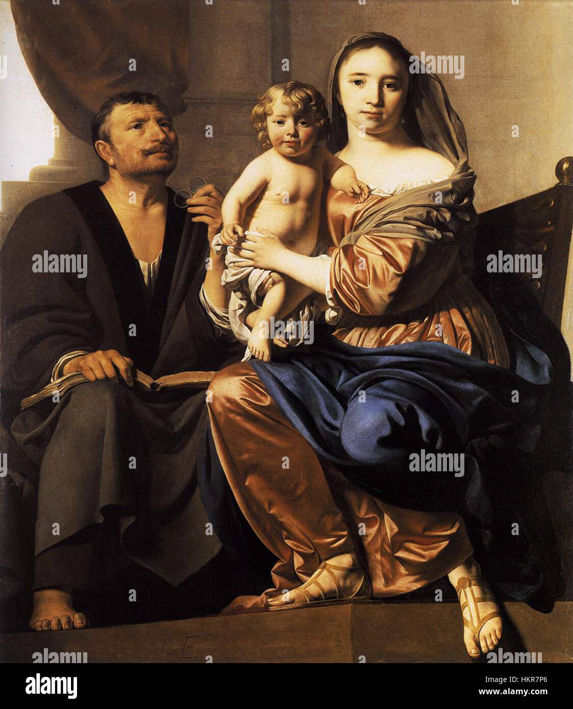 'The Holy Family' by Caesar van Everdingen, painted in 1660, is a ...
