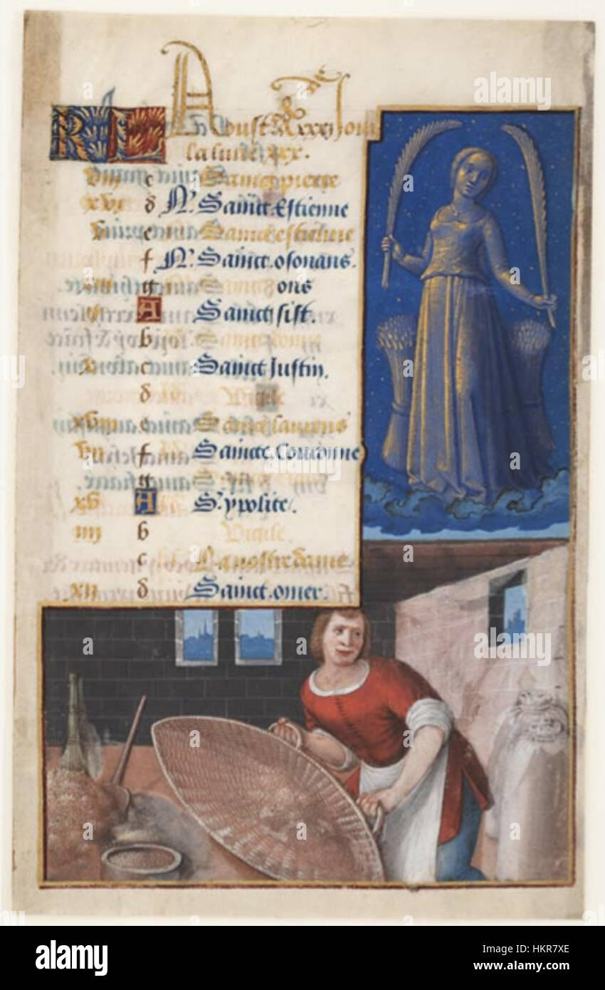 This artwork titled 'Calendrier-Aout' (August Calendar) showcases a ...