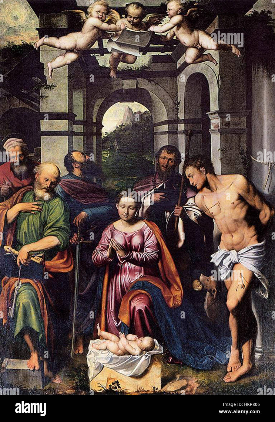 This religious painting by Callisto Piazza Da Lodi depicts the ...