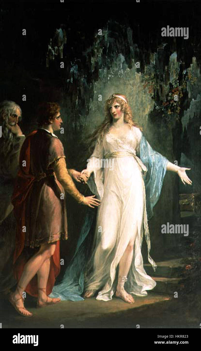 This mythological painting depicts Calypso, the nymph, receiving ...