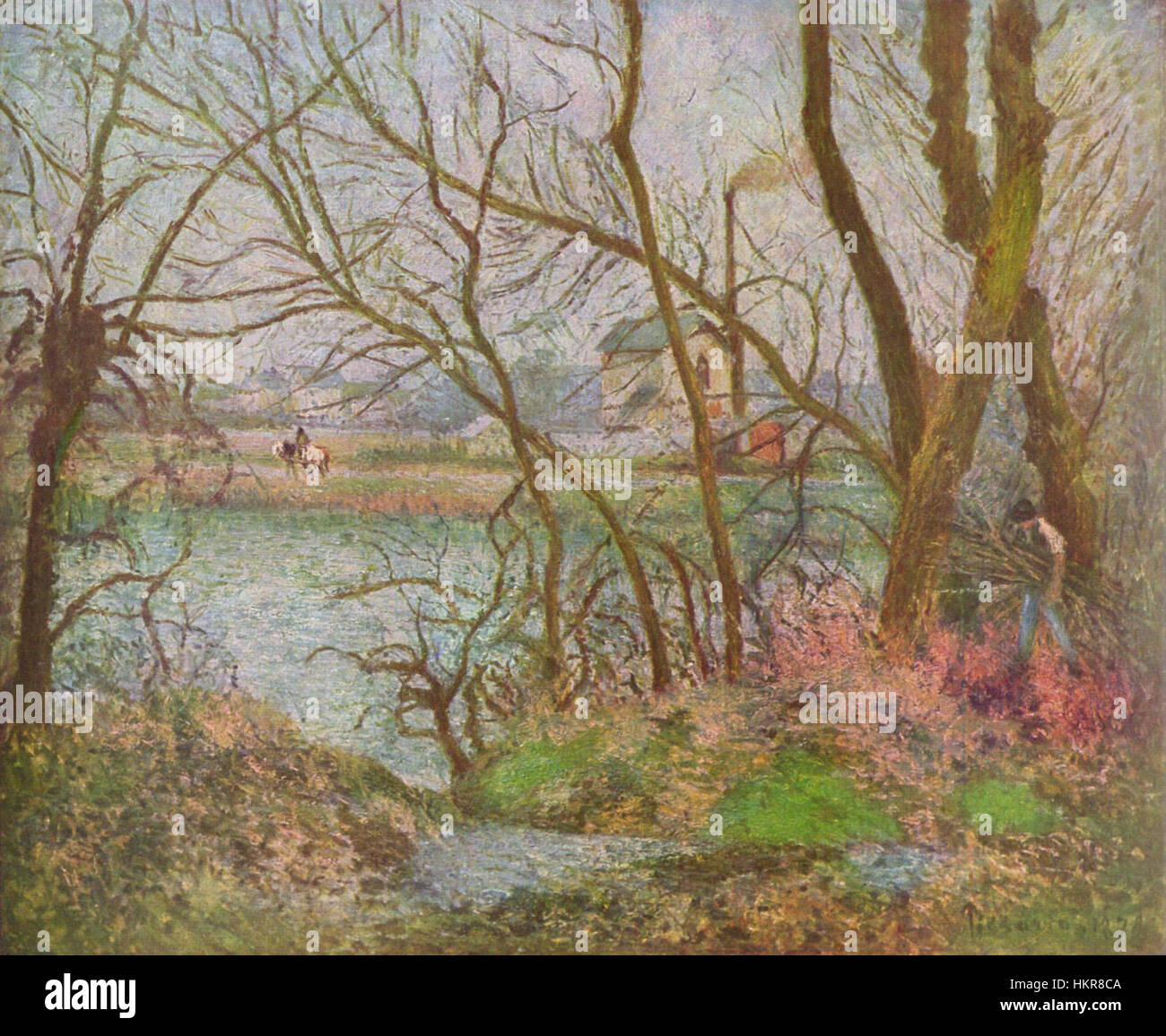 This painting by Camille Pissarro, known for his impressionist style ...