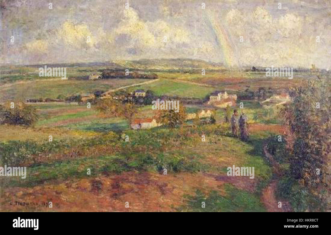 'The Rainbow' by Camille Pissarro is an impressionist landscape ...