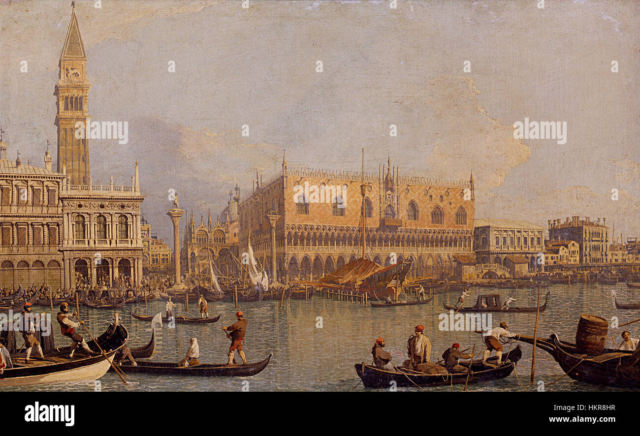 A famous painting by Canaletto, *Veduta del Palazzo Ducale di Venezia ...