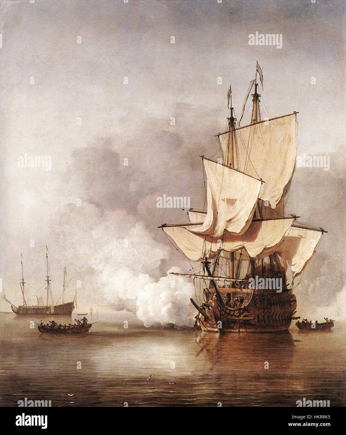 *Cannon Shot* by Velde depicts a moment of military action ...