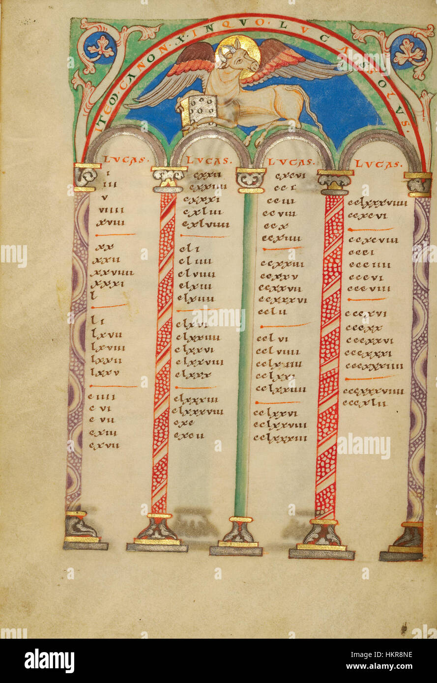 A page from a Canon Table, an ancient manuscript designed to align ...
