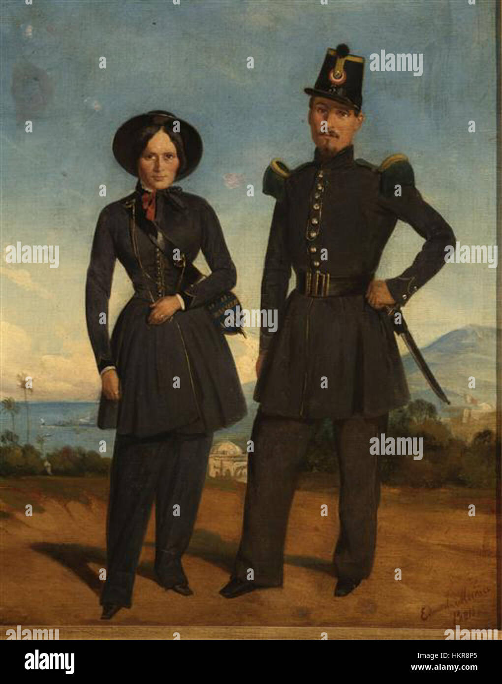 This painting from 1845 portrays a cantinière, a female soldier or camp ...